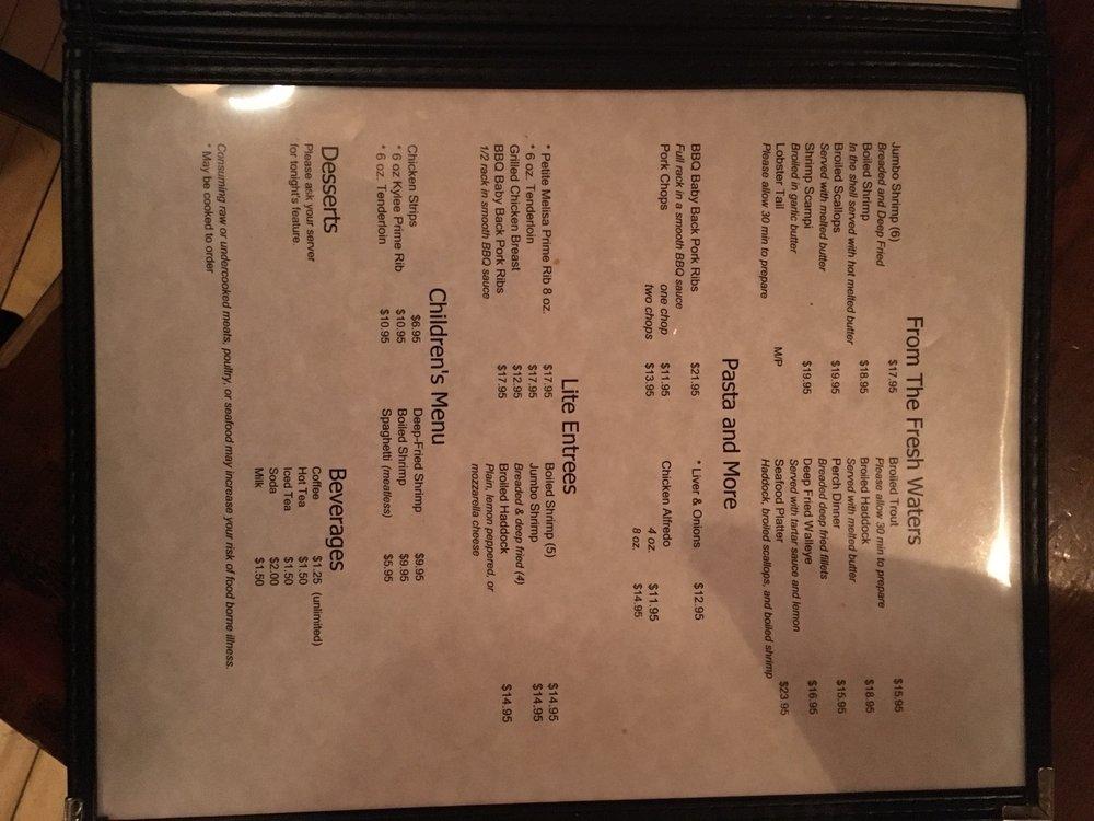 Menu at The Boarding House Supper Club, Suring