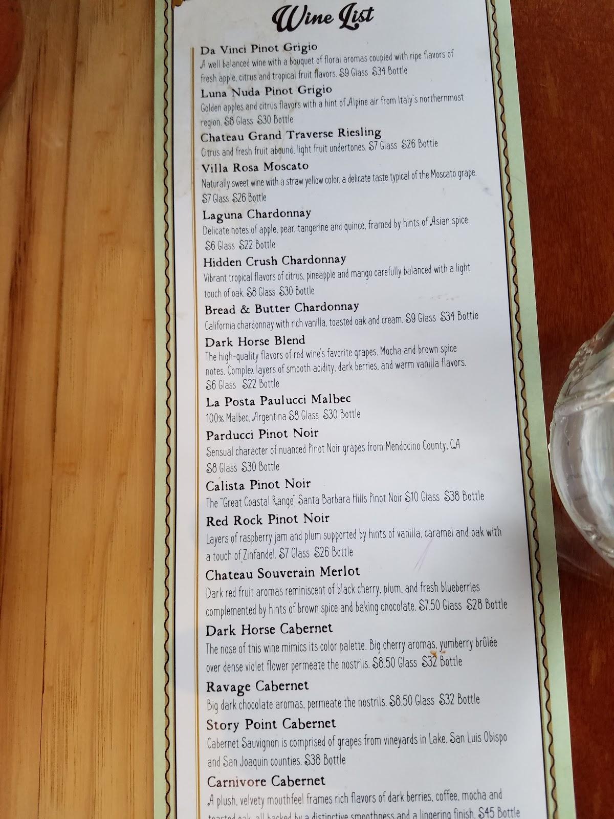 Menu at The Old Goat restaurant, Grand Rapids