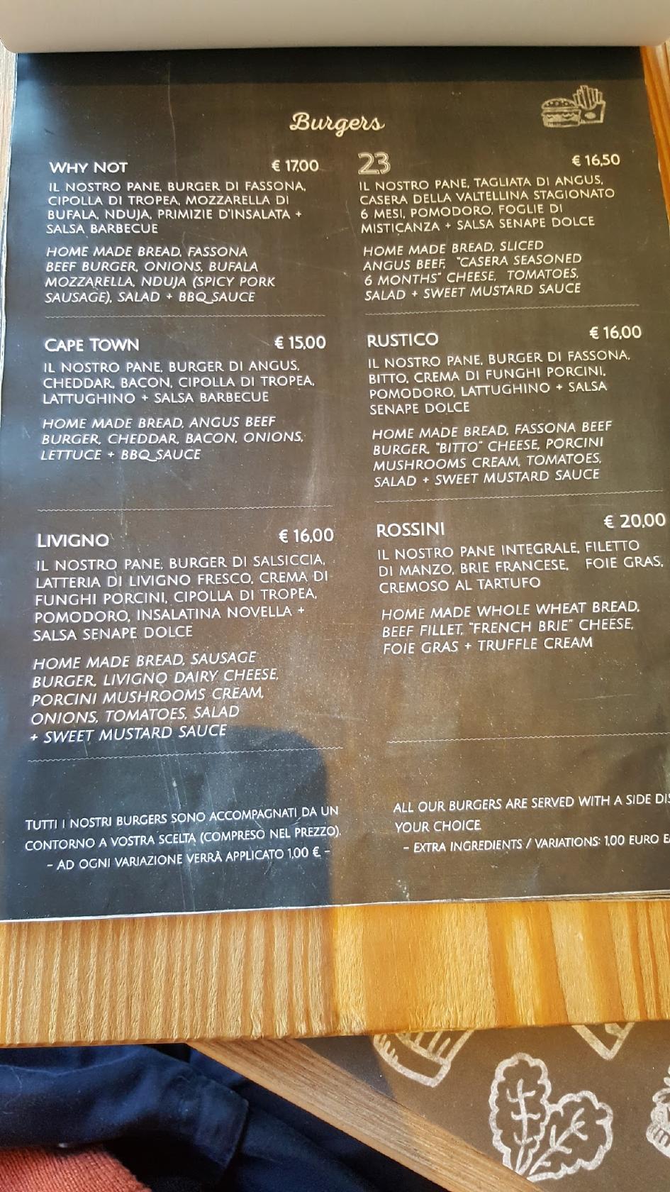 Menu at Why not? Livigno restaurant, Livigno