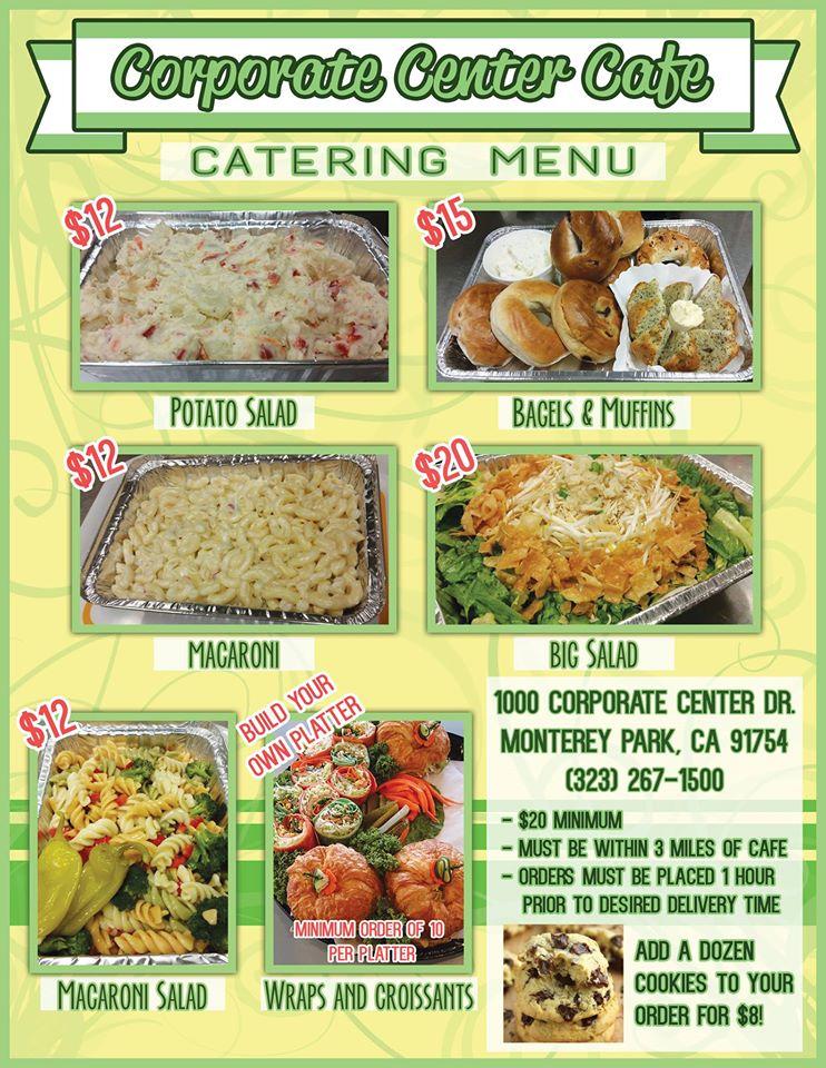 Menu at Corporate Center Cafe, Monterey Park
