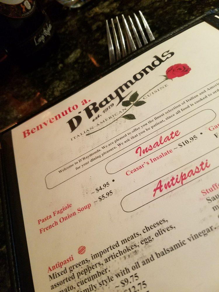 Menu at D'Raymonds restaurant, Albany
