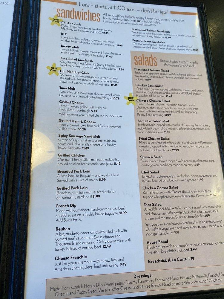 Menu at Drake Diner restaurant, Des Moines