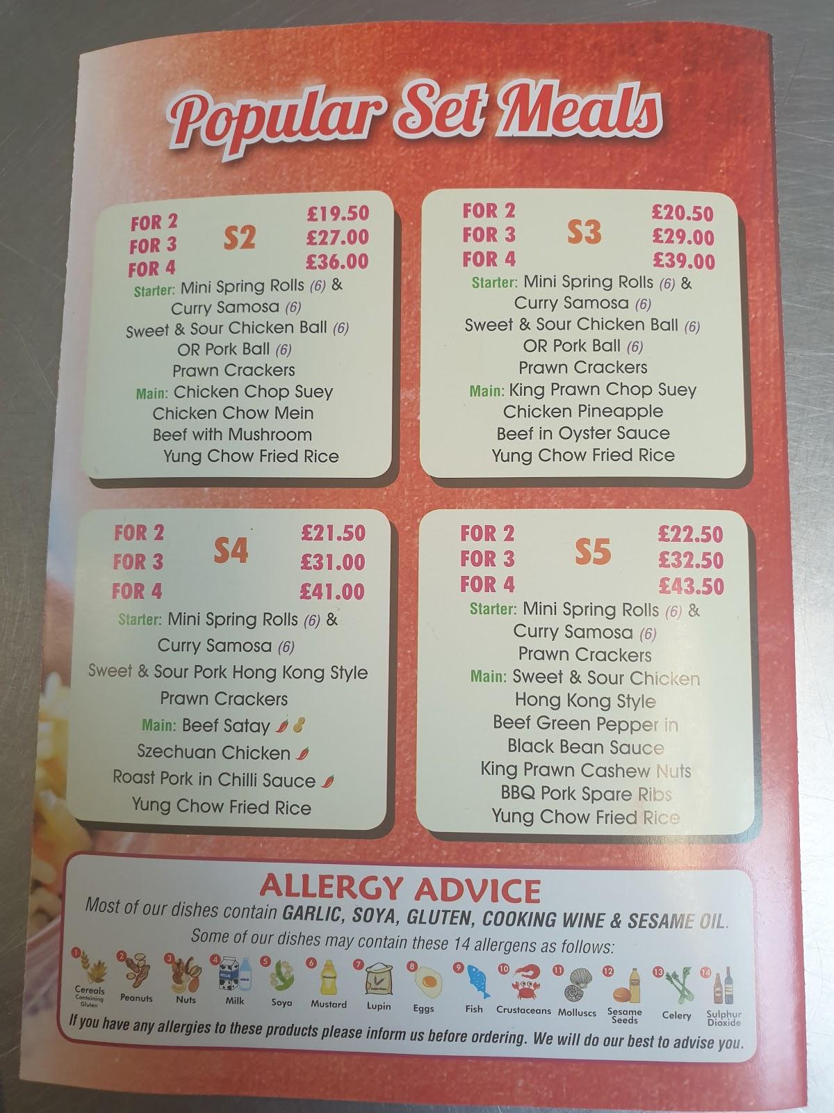 Menu at Eastern Chef restaurant, Coventry