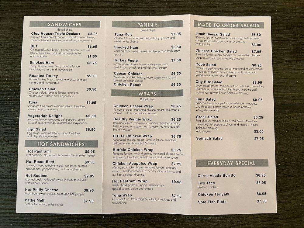 Menu at Grace Cafe, Los Angeles