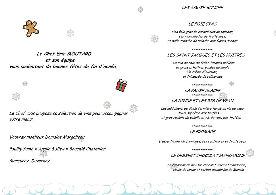 Menu au La Gourmandine restaurant, Villedieu-sur-Indre