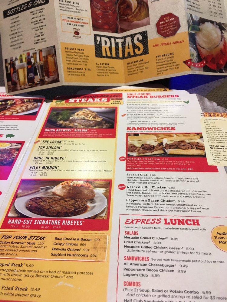 Menu at Logan's Roadhouse BBQ, Cookeville