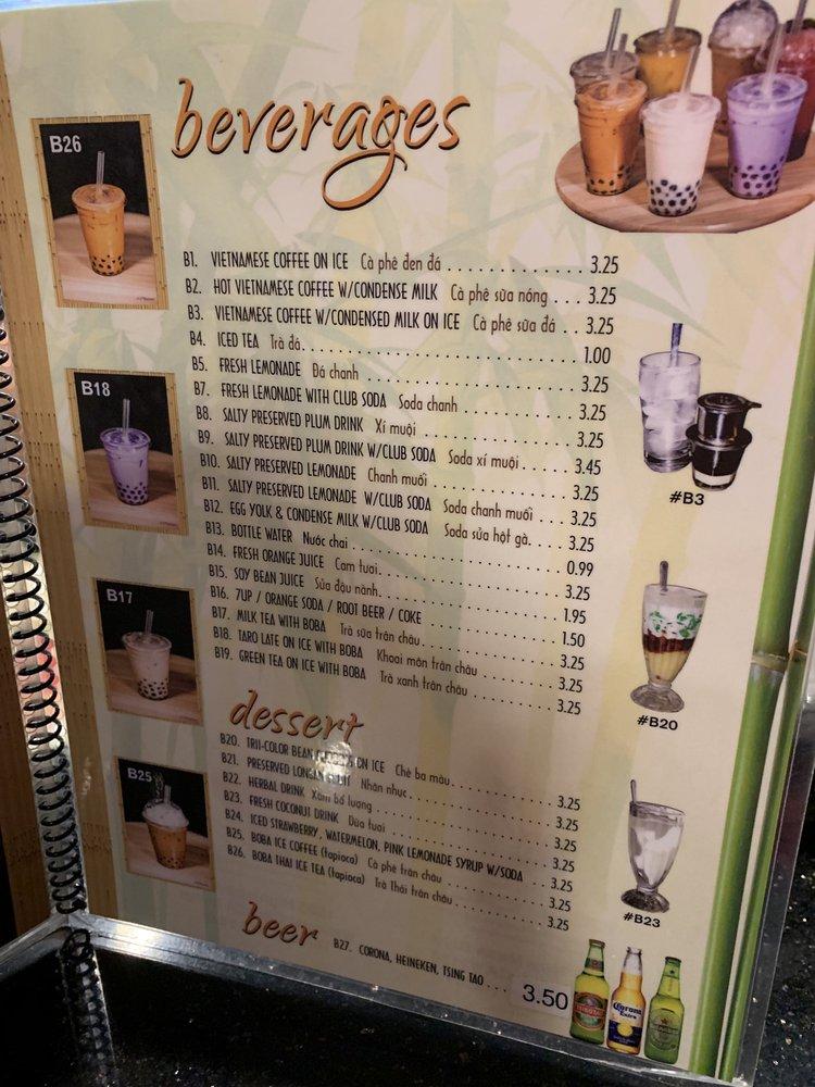 Menu at Pho Cow Cali desserts, San Diego