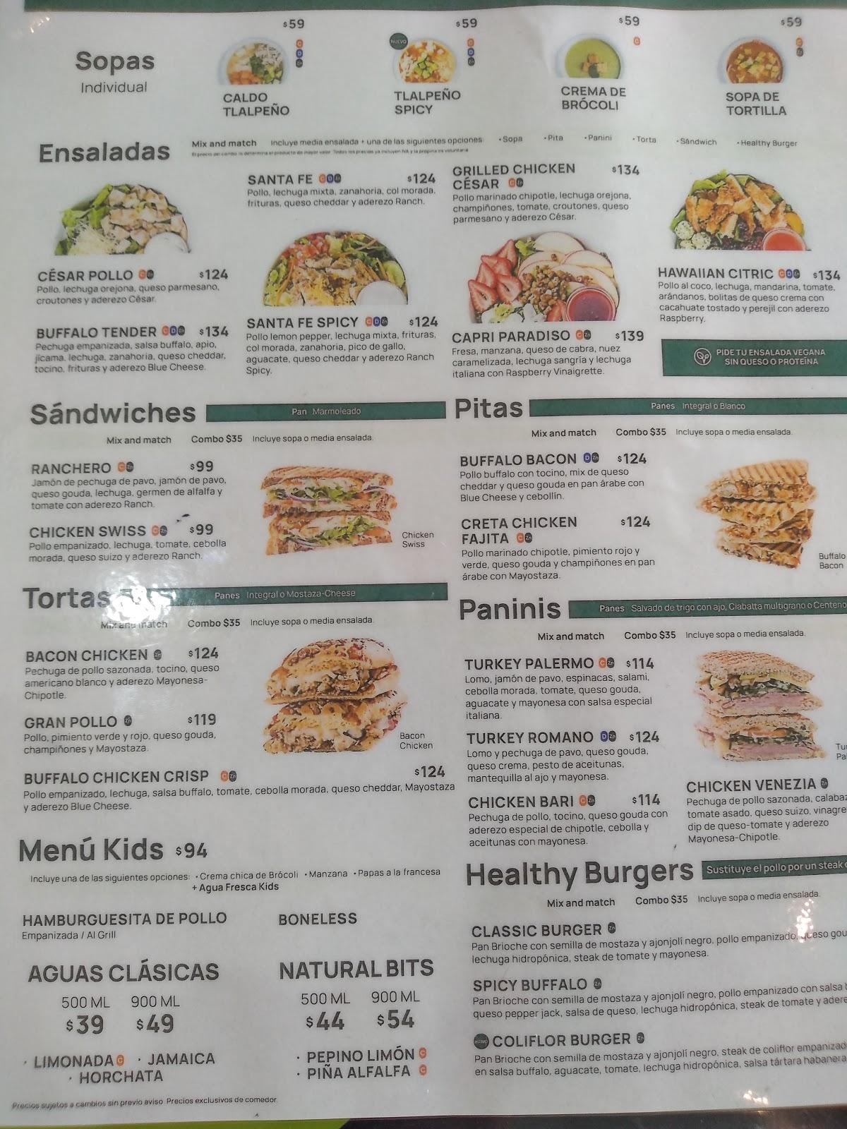Carta del restaurante Super Salads, Tampico, Av. Miguel Hidalgo 4505 ...