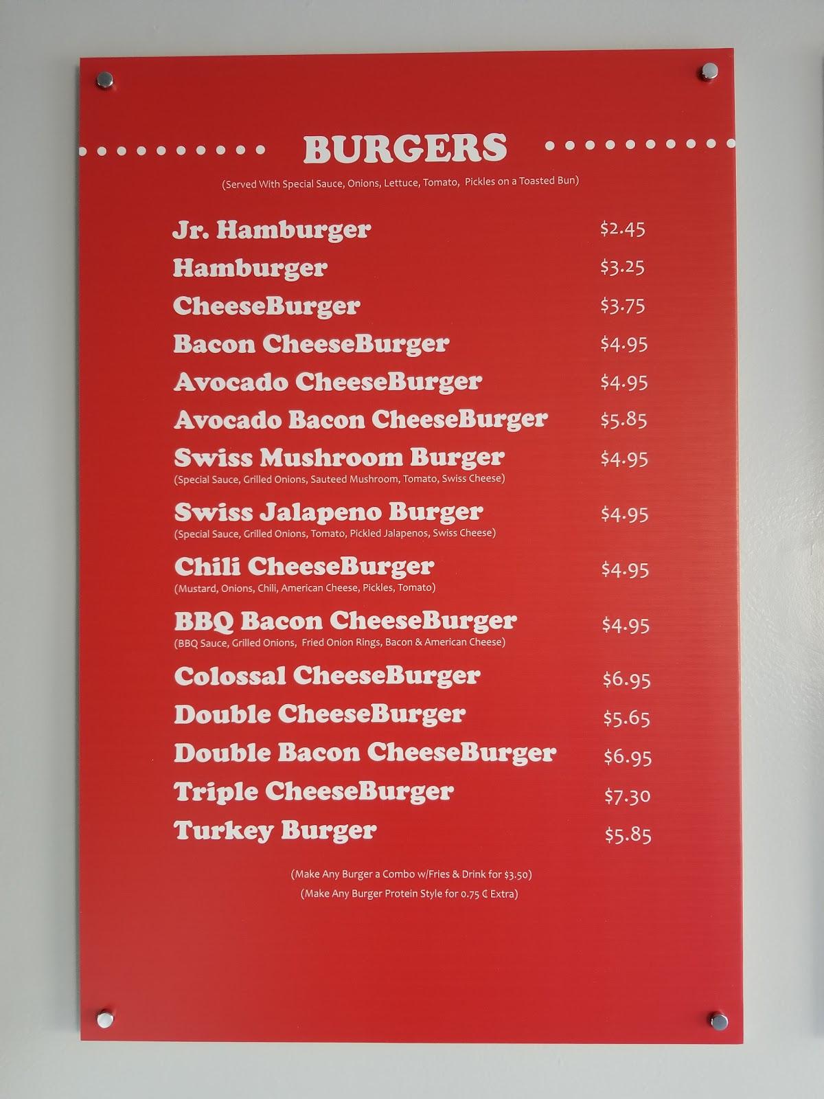 Menu at The Burger Stop restaurant, Norwalk