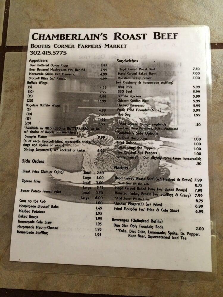 Menu at Jerry’s Roast Beef restaurant, Garnet Valley