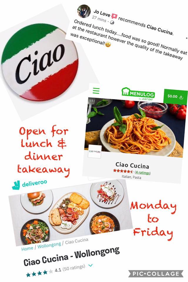 Menu at Ciao Cucina restaurant, Wollongong