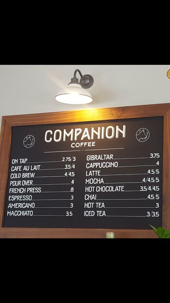 Menu at Companion Bakeshop Aptos cafe, Aptos
