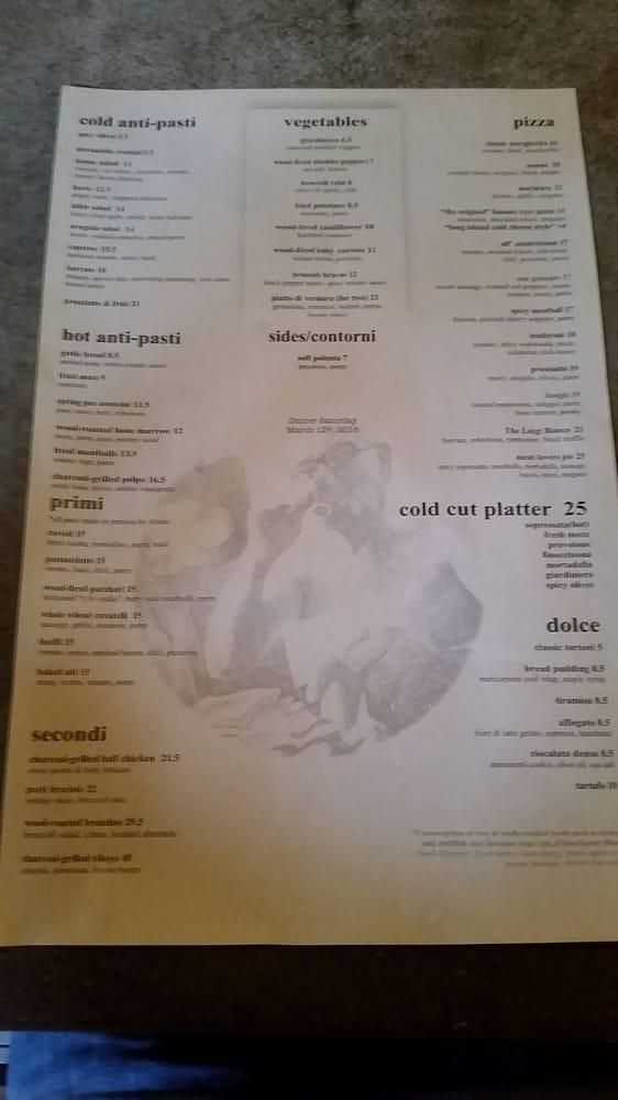 Menu at Fortina pizzeria, Rye Brook, 136 S Ridge St