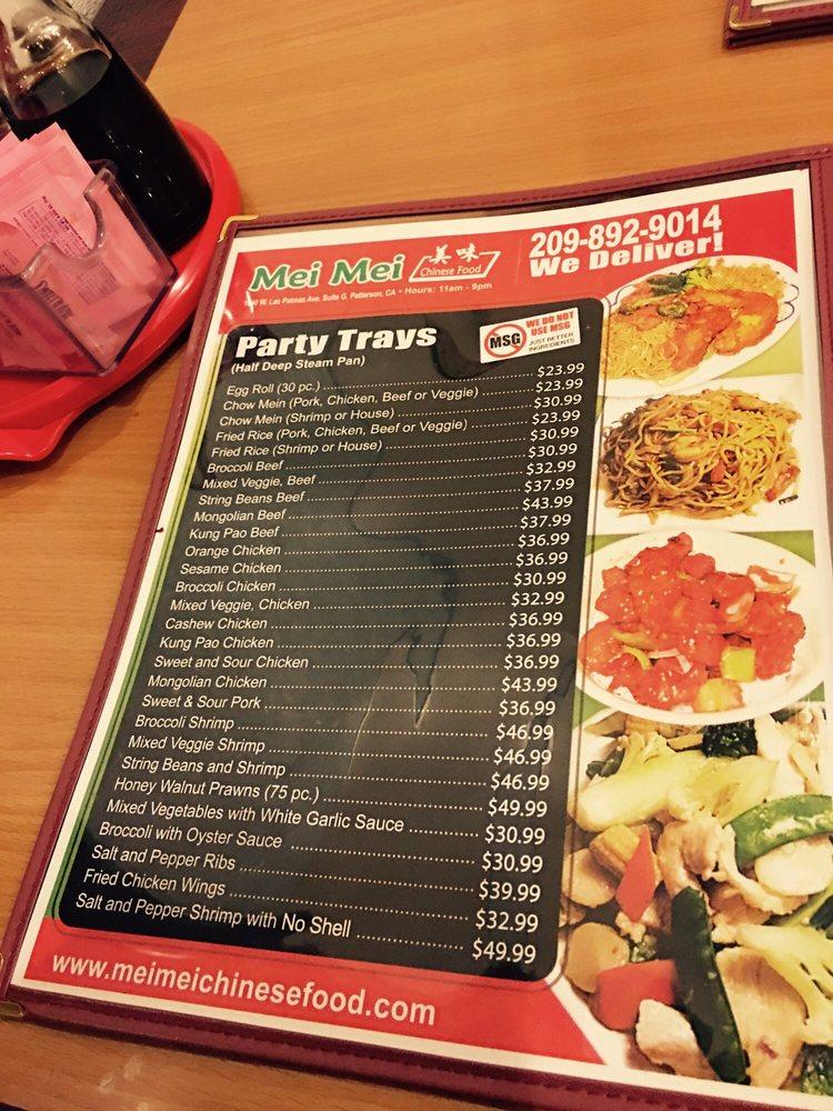 Menu at Mei Mei restaurant, Patterson
