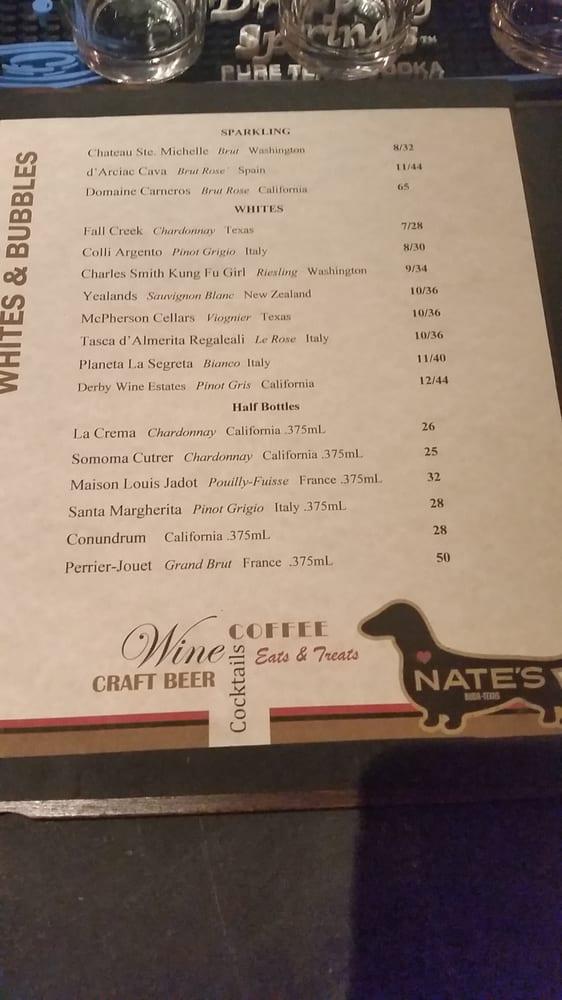 Menu at Nate's Buda Mill & Grain pub & bar, Buda