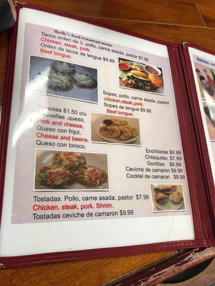 Menu at Shelly's Food, Comida Latina restaurant, Richmond