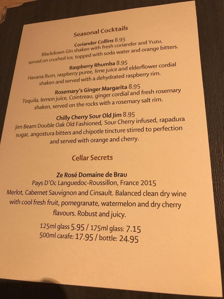 Menu at Terre à Terre pub & bar, Brighton, 71 East St