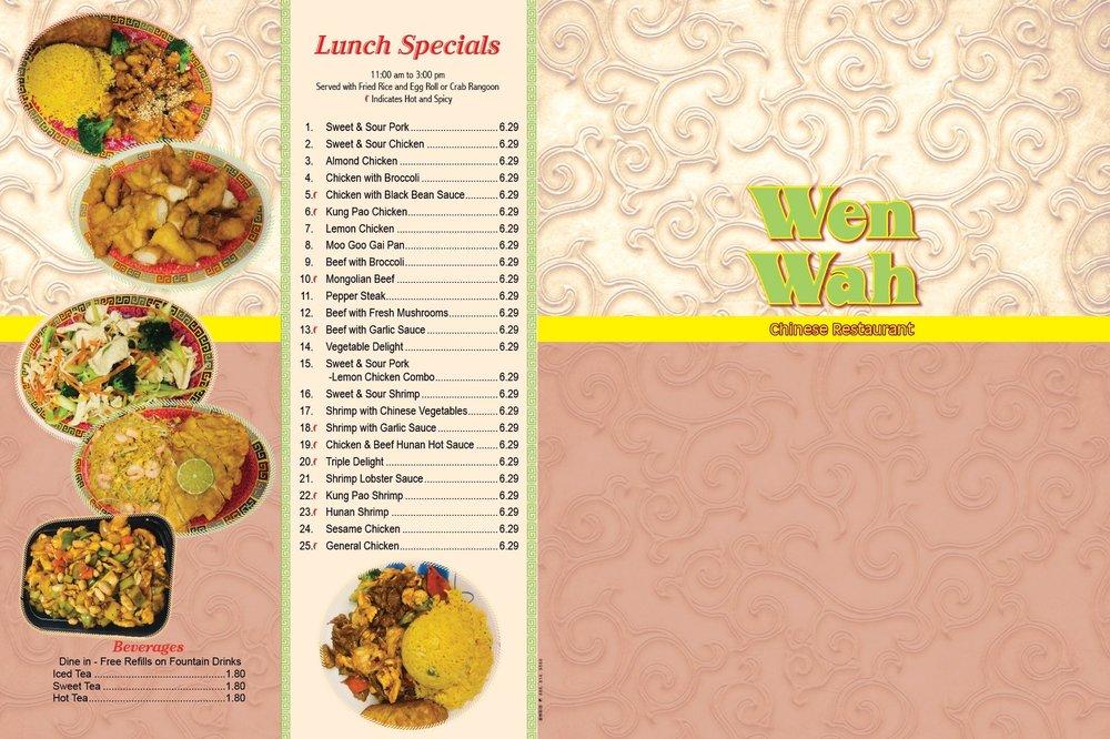 Menu at Wen Wah Chinese Restaurant, San Antonio, 531 N New Braunfels Ave