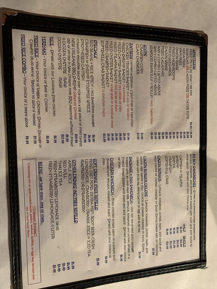 Menu at Crawfish House restaurant, Seattle