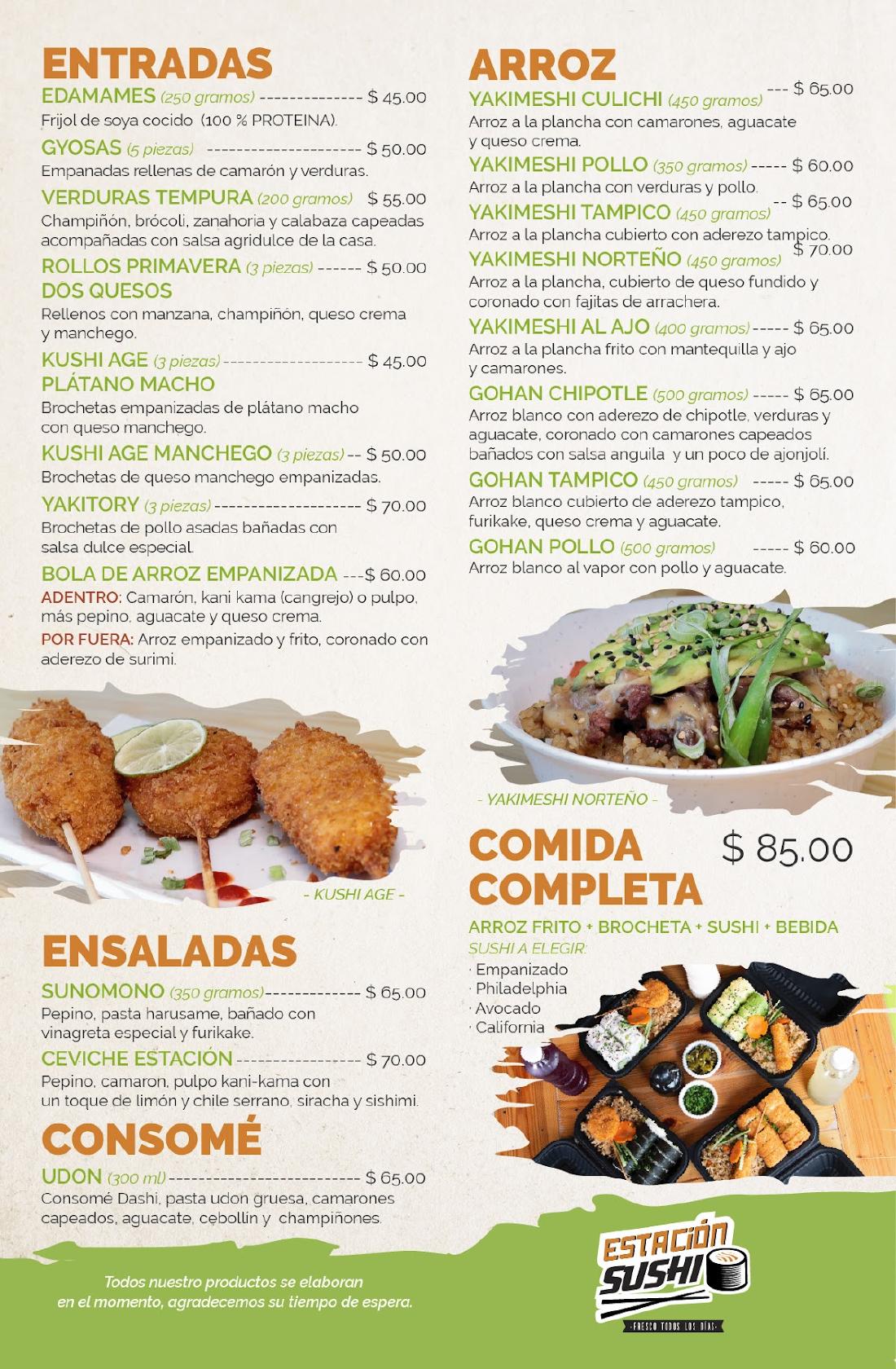 Carta del restaurante Estación Sushi Santa Filomena, Guadalajara, Av ...
