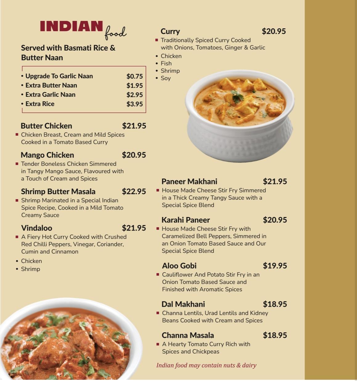 Menu at Spice Lounge and Pizza restaurant, Crowsnest Pass