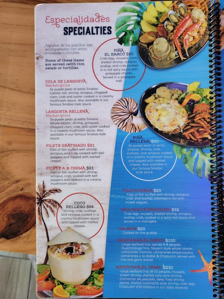 Menu at Mariscos EL BARCO (Estilo Nayarita) Sea Food, Richmond, Rigsby Rd