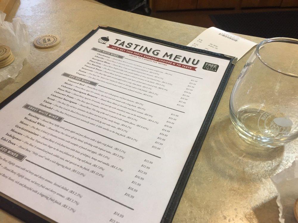 Menu at Round Barn Tasting Room - Union Pier, Union Pier