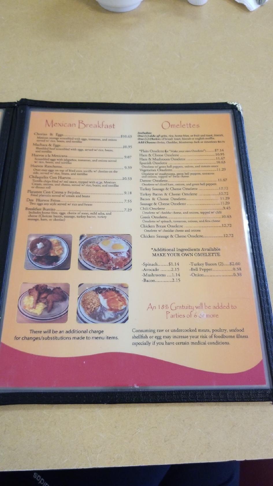 Menu at CJ's Cafe, Los Angeles, S La Brea Ave
