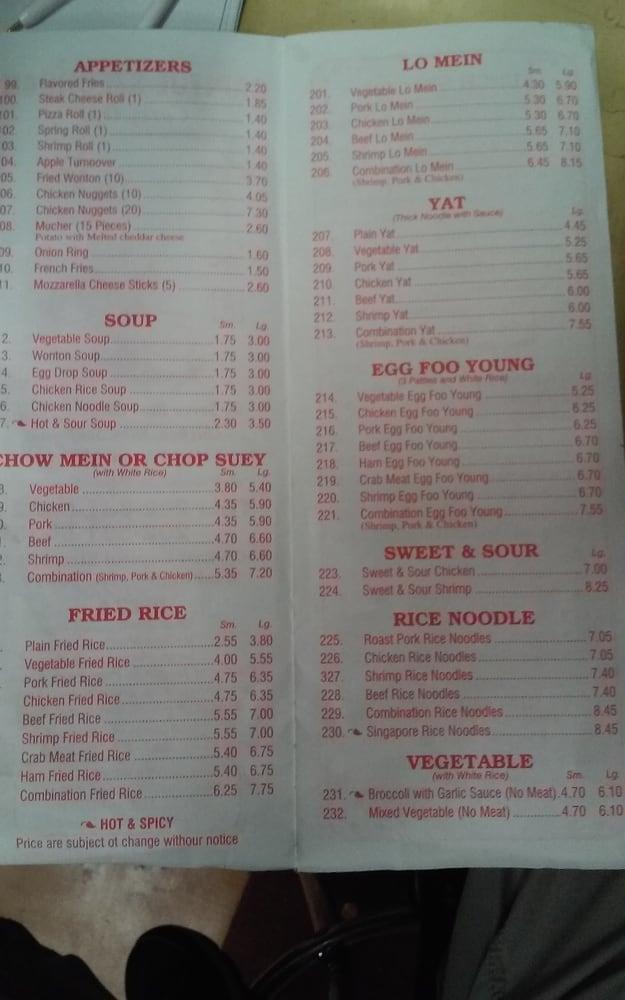 Menu at Capital Szechuan restaurant, Washington, E Capitol St SE