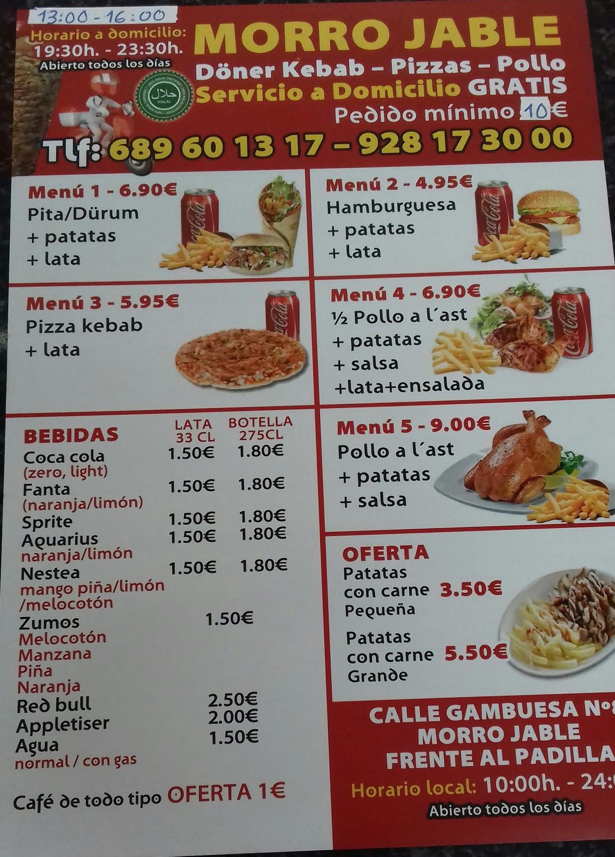 Menu at El Grill Restaurant, Morro Jable