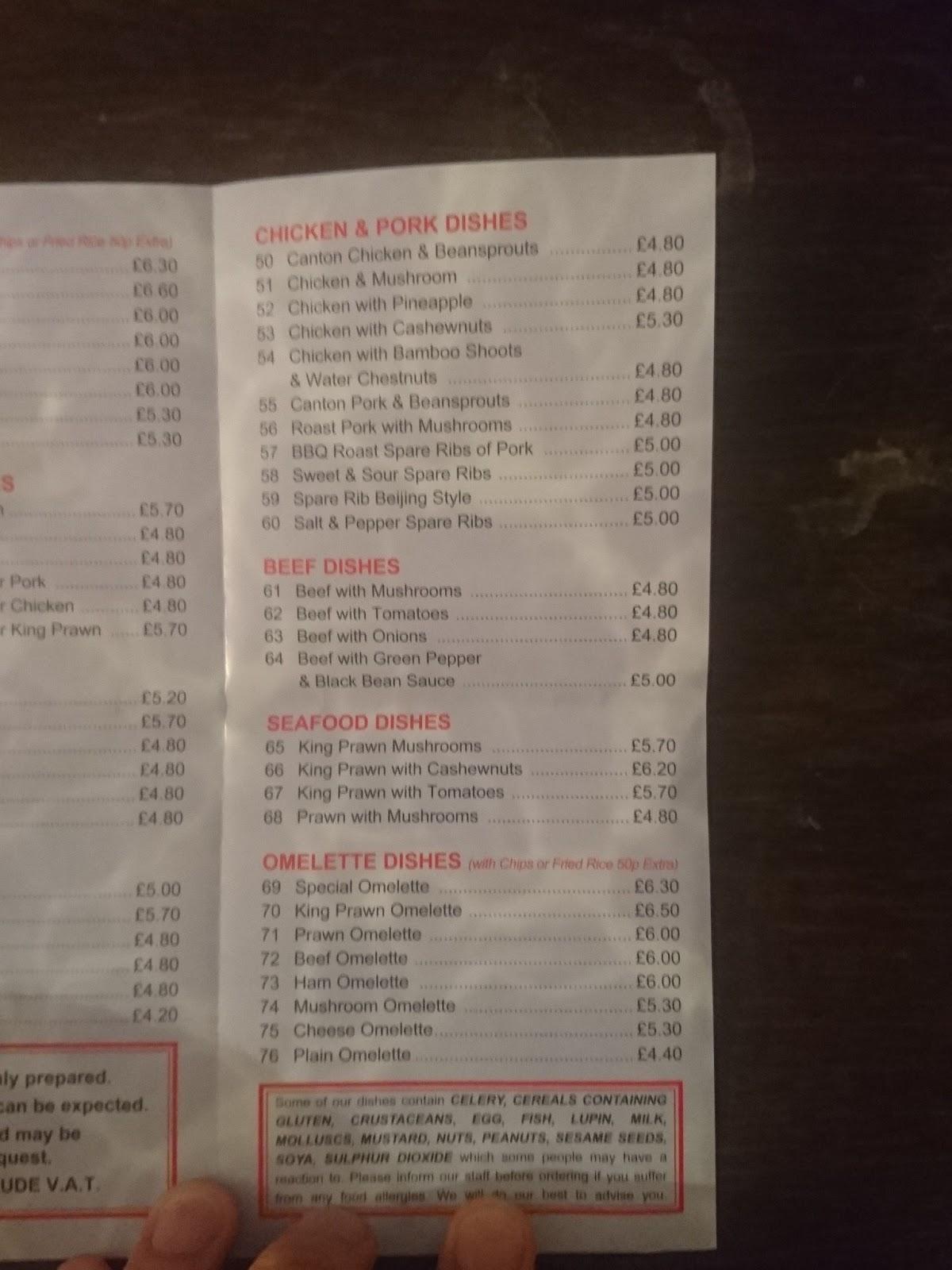 Menu at New Ki-Lee Fish Bar, Bristol