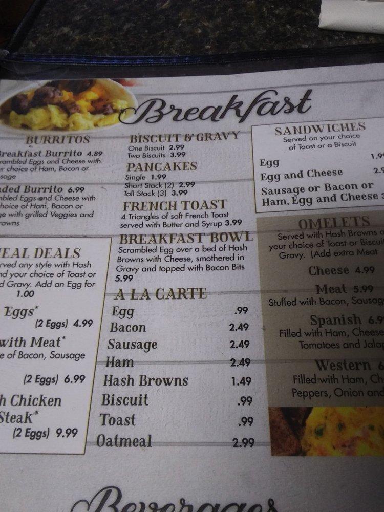 Menu at Wildcat Cafe, Seiling, 208 S Main St