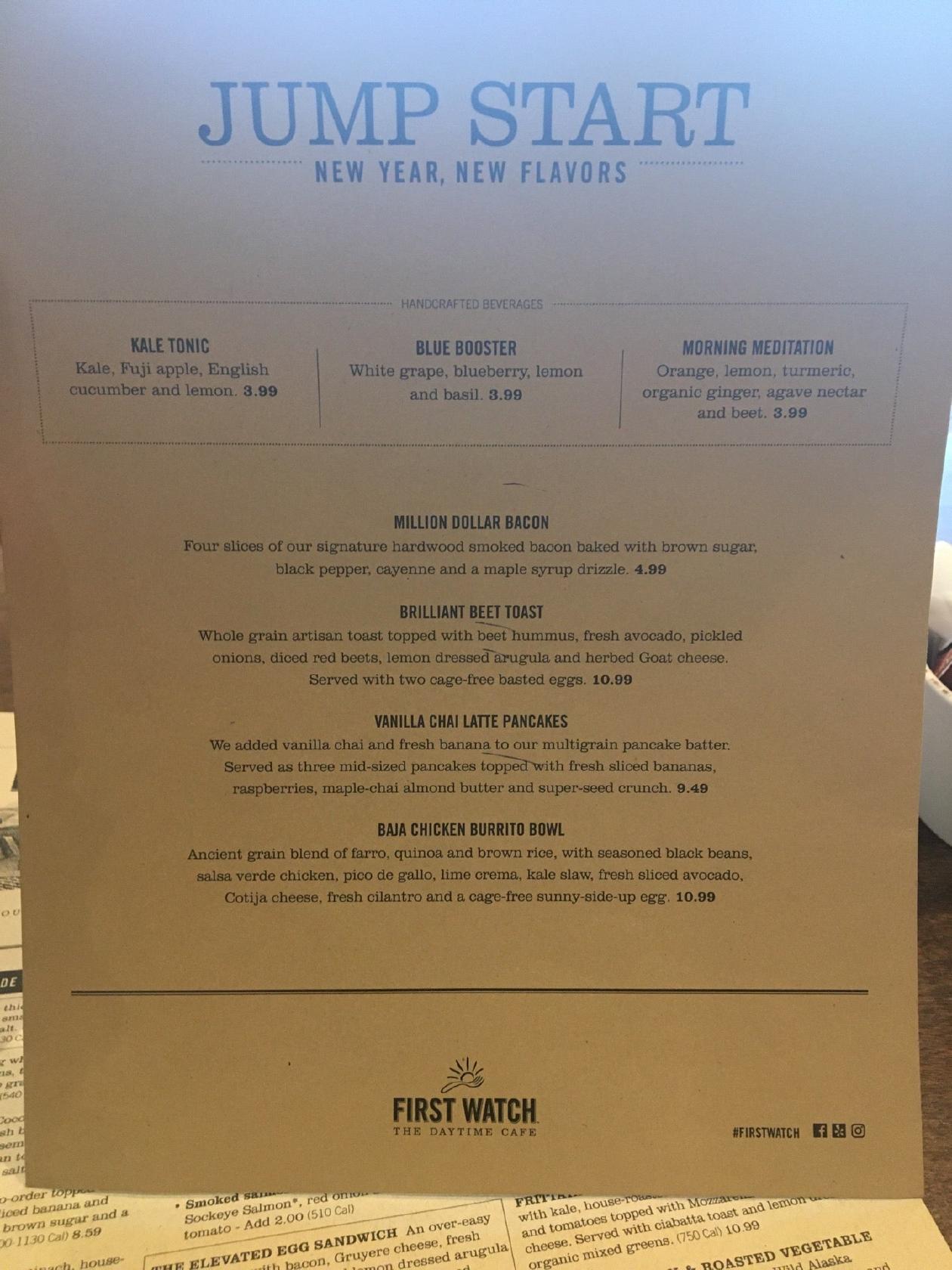 Menu at First Watch cafe, Denver, S Parker Rd Ste A