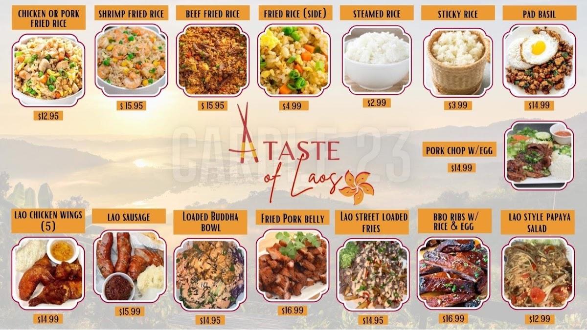 Menu at A Taste Of Laos restaurant, Hewitt