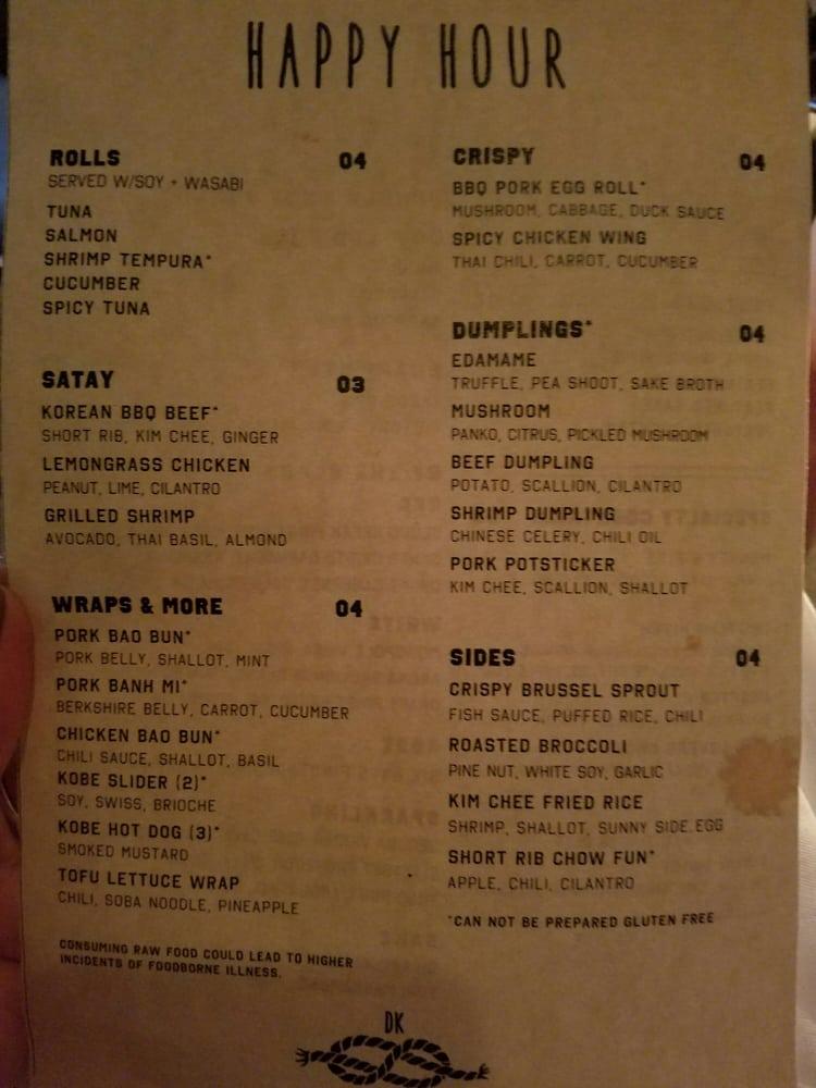 Menu at Double Knot restaurant, Philadelphia