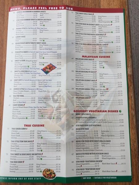 Menu at Fortune Inn fast food, Hove