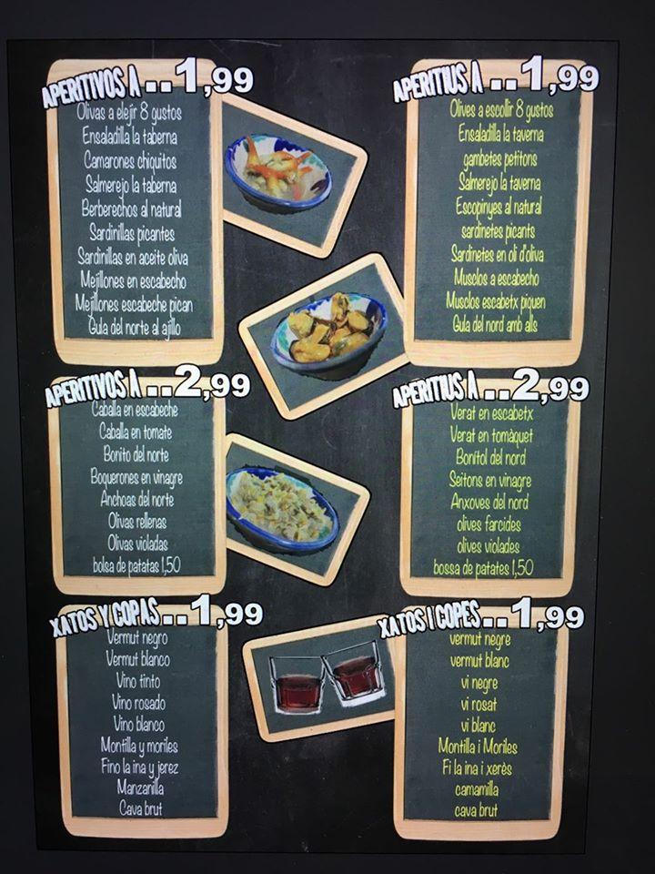 Menu at Lugar de Tapas pub & bar, Barcelona