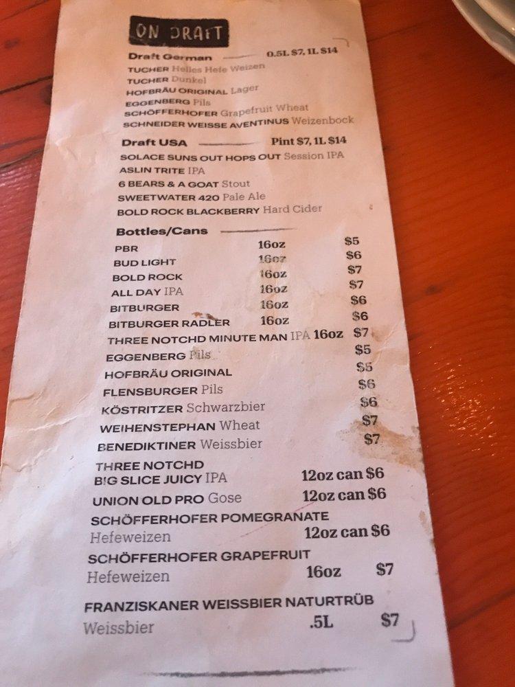 Menu at More Better Restaurant & Beer Garden, Round Hill