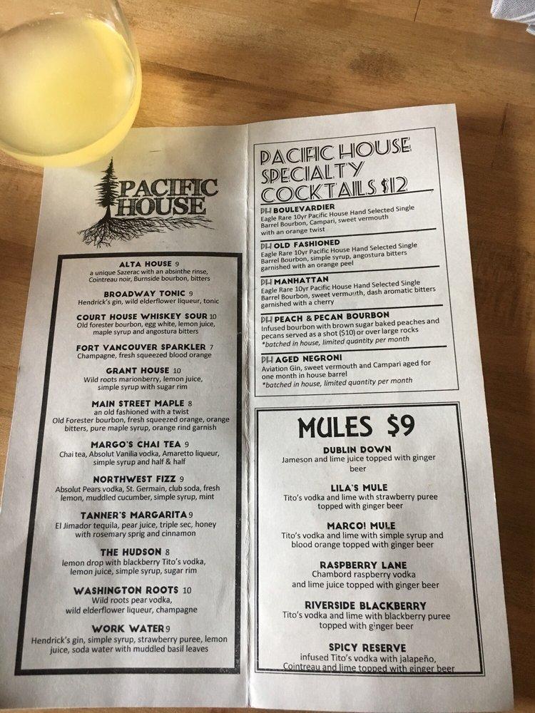 Menu at Pacific House at Union Station pub & bar, Camas, 315 NE 192nd ...