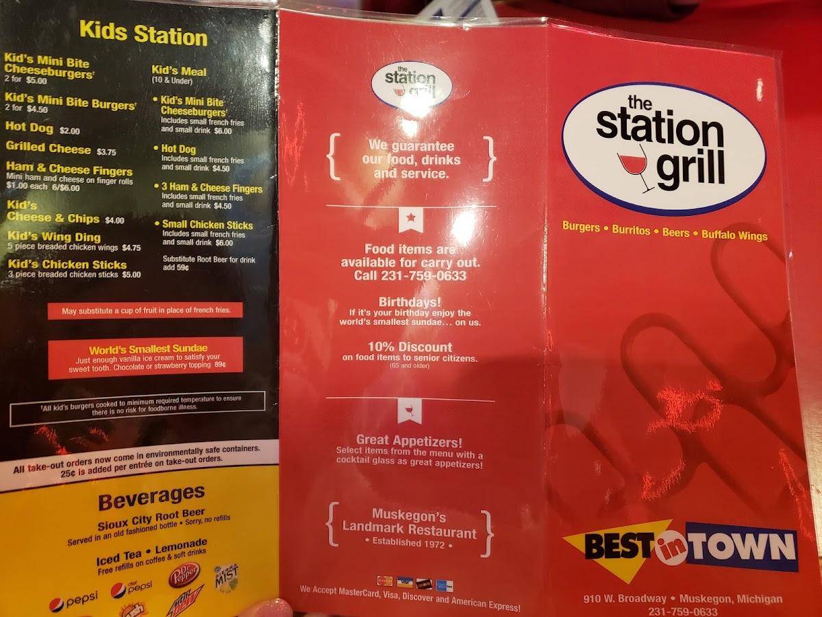 Menu at The Station Grill restaurant, Muskegon