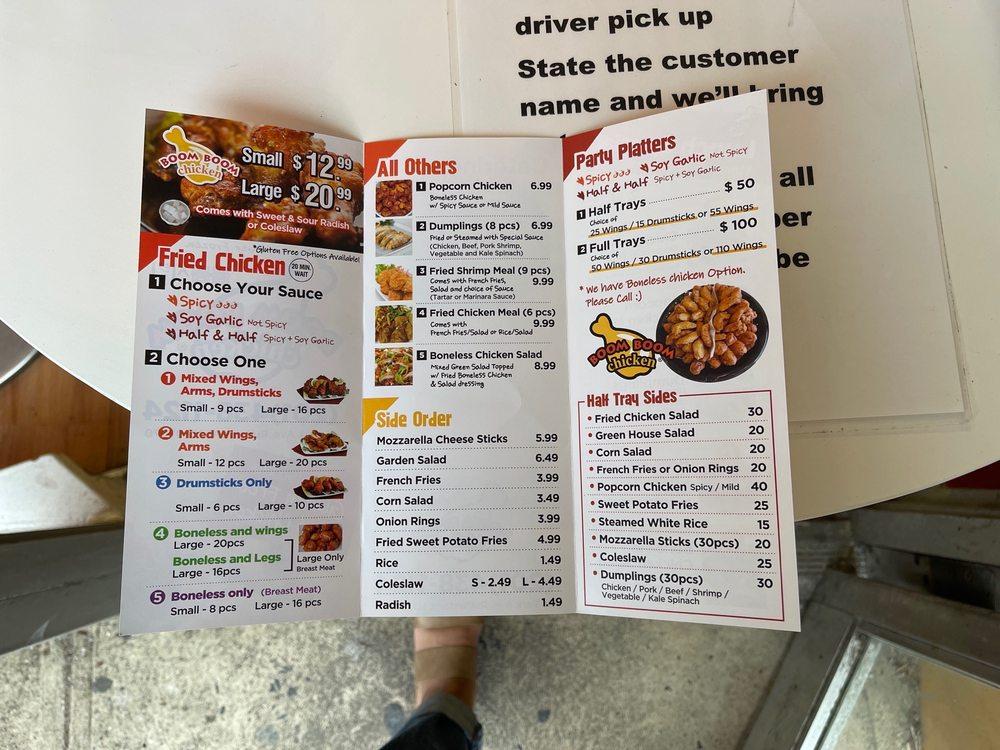 Menu at Boom Boom Chicken restaurant, Rutherford