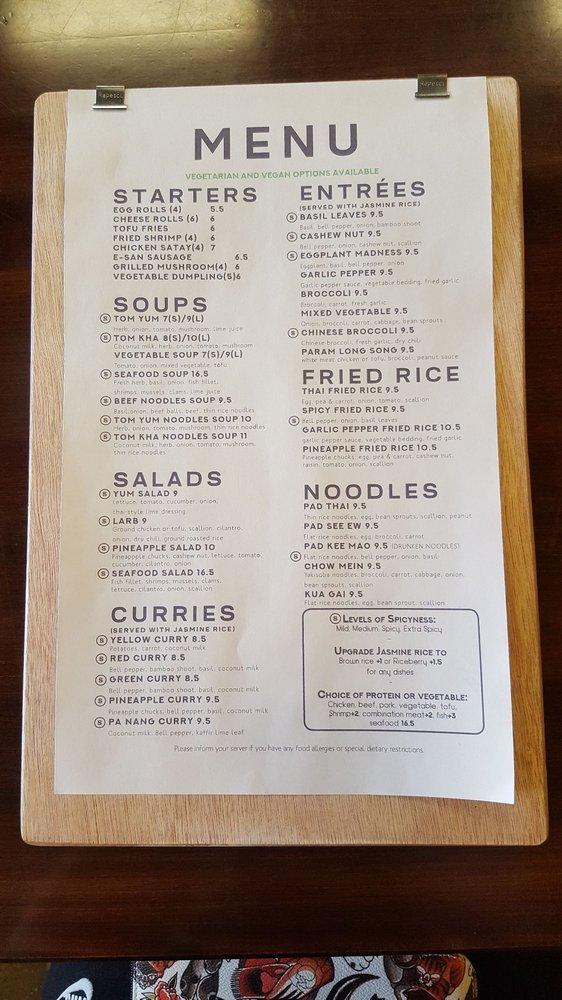 Menu at Riceberry Thai Restaurant, Upland