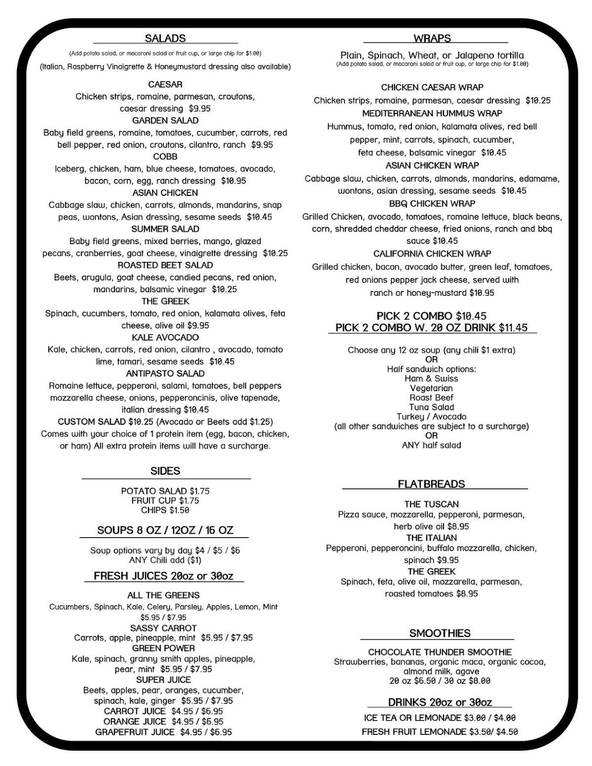 Menu at Four Corners Eatery & Coffee Bar, Redlands, 505 New Jersey St