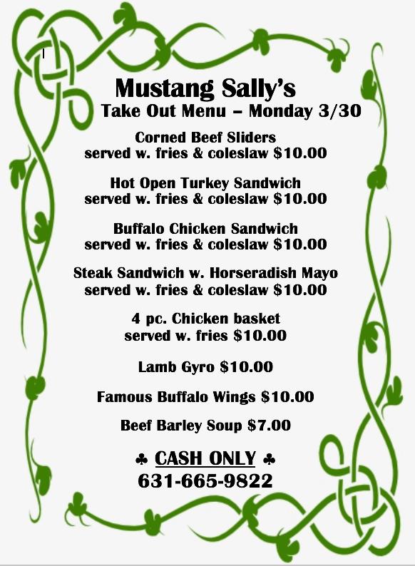Mustang Sally's Bar And Grill Menu at Rick Scott blog