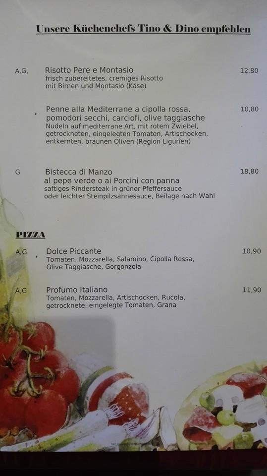 Speisekarte von Pizzeria Restaurant Al Lago, Seeboden
