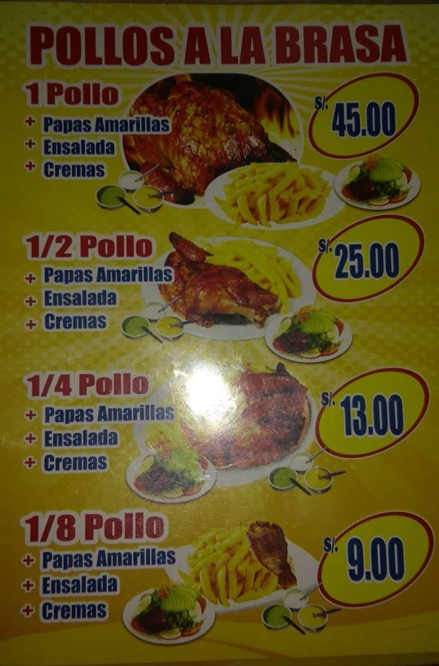 Menu at Pollería EL GUERRERITO restaurant, San Martín de Porres