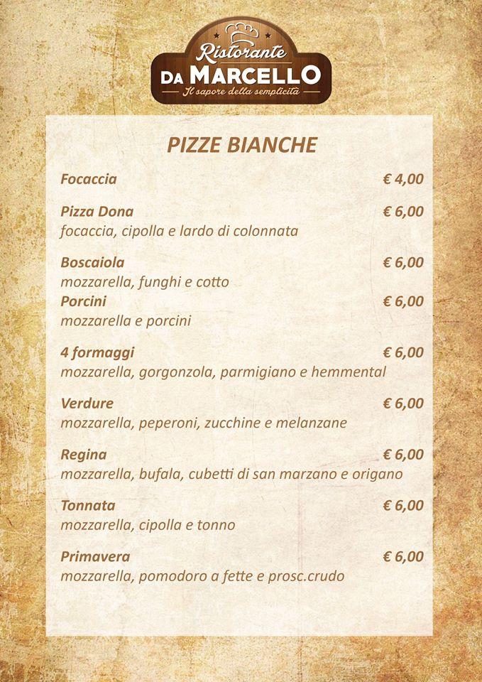 Menu da Ristorante Da Marcello, Centobuchi