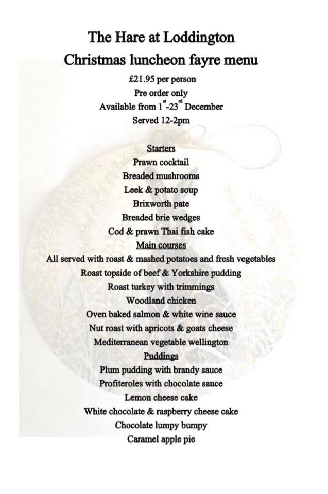 Menu at The Hare At Loddington pub & bar, Loddington, Main St