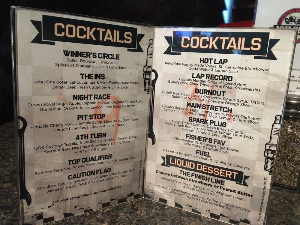 Menu at 1911 Grill restaurant, Speedway