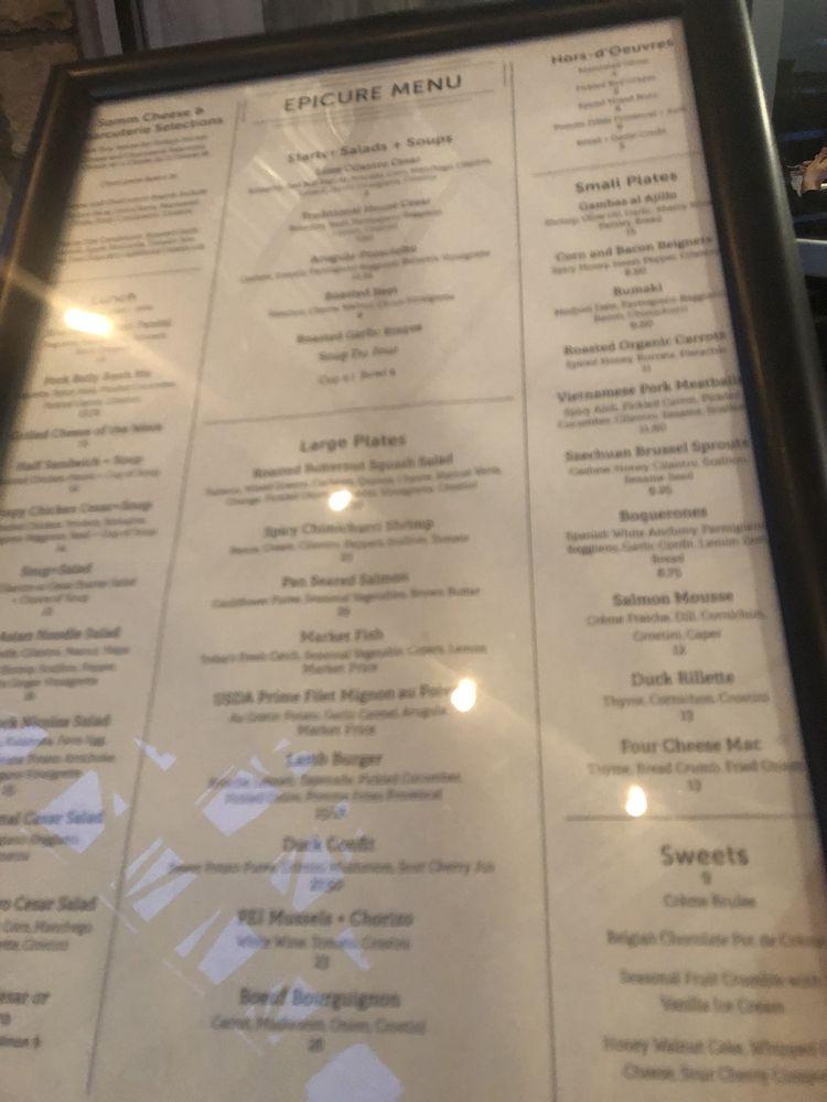Menu at Epicure pub & bar, Dripping Springs, 1025 Cannon Dr Ste 105